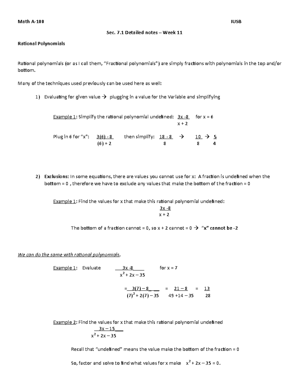Sec. 7.1 Detailed Notes – Week 11-1 - Math A-100 IUSB Sec. 7 Detailed ...