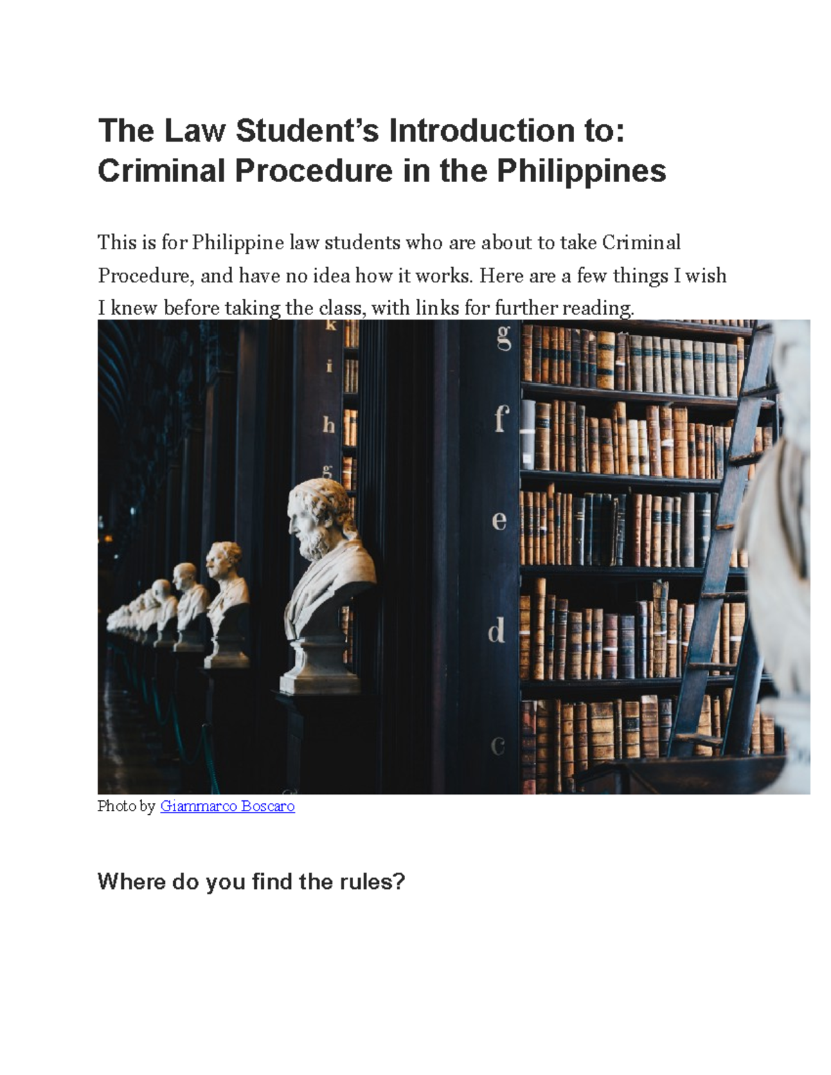 Crim Pro 2023 - AAAA - The Law Student’s Introduction to: Criminal ...