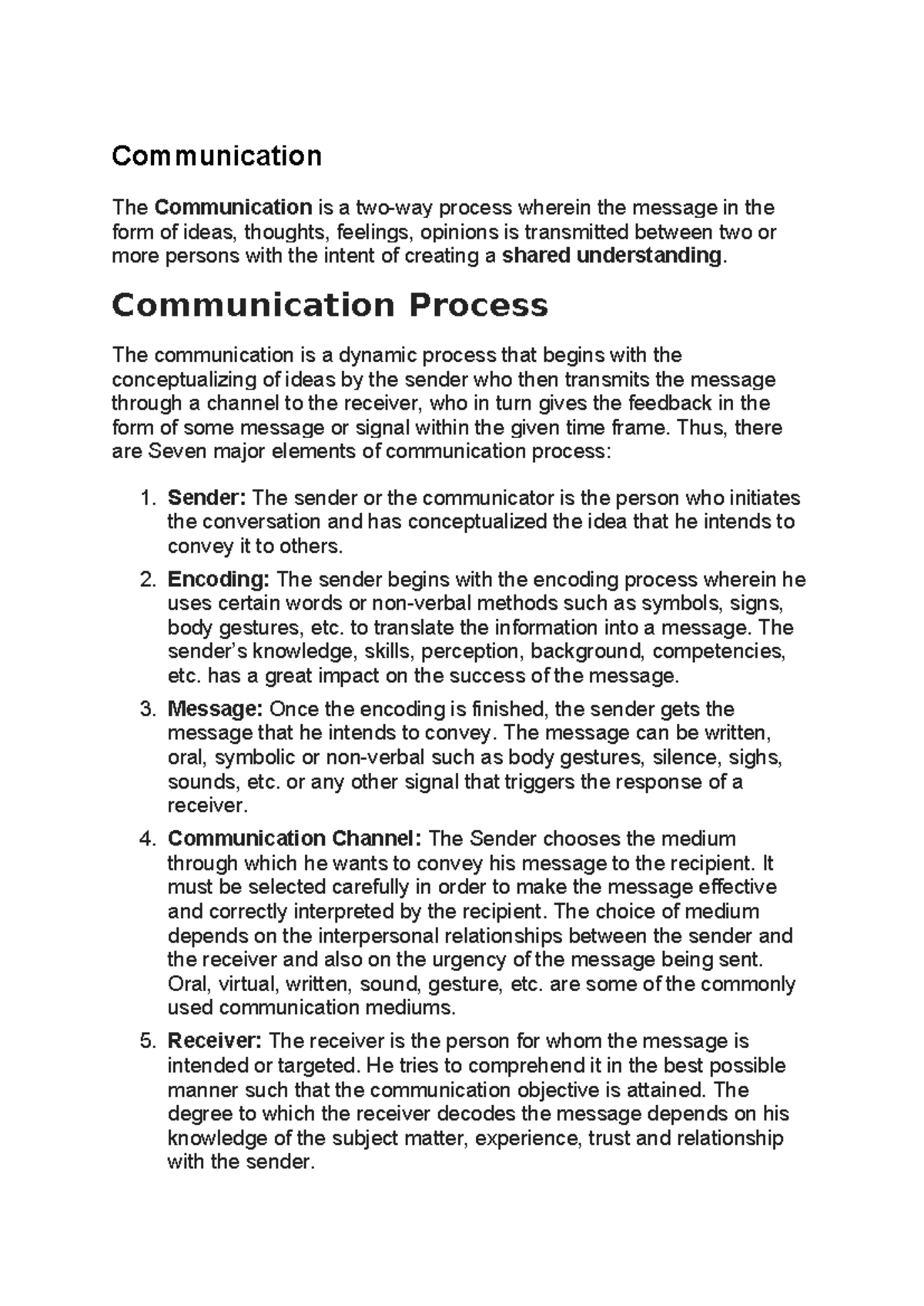 Computer Sciences - Communication The Communication is a two-way ...