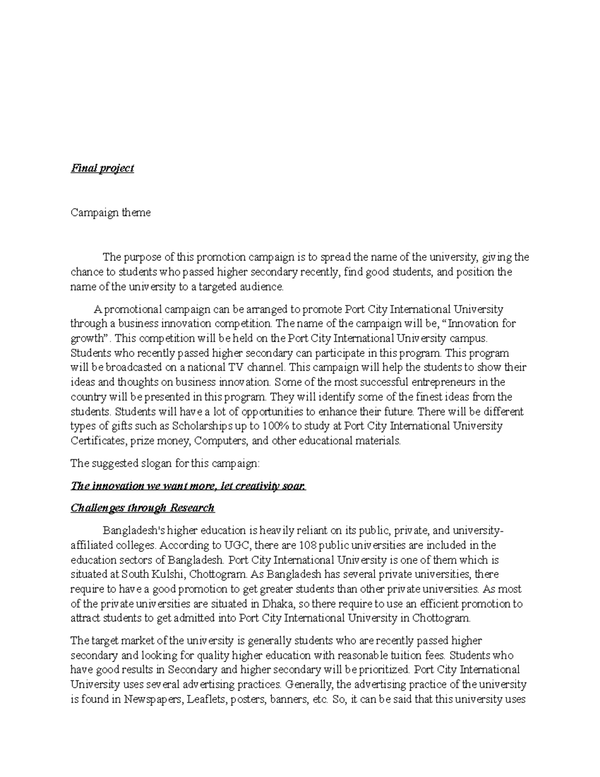 Final-project-MKT337 - Final project Campaign theme The purpose of this ...