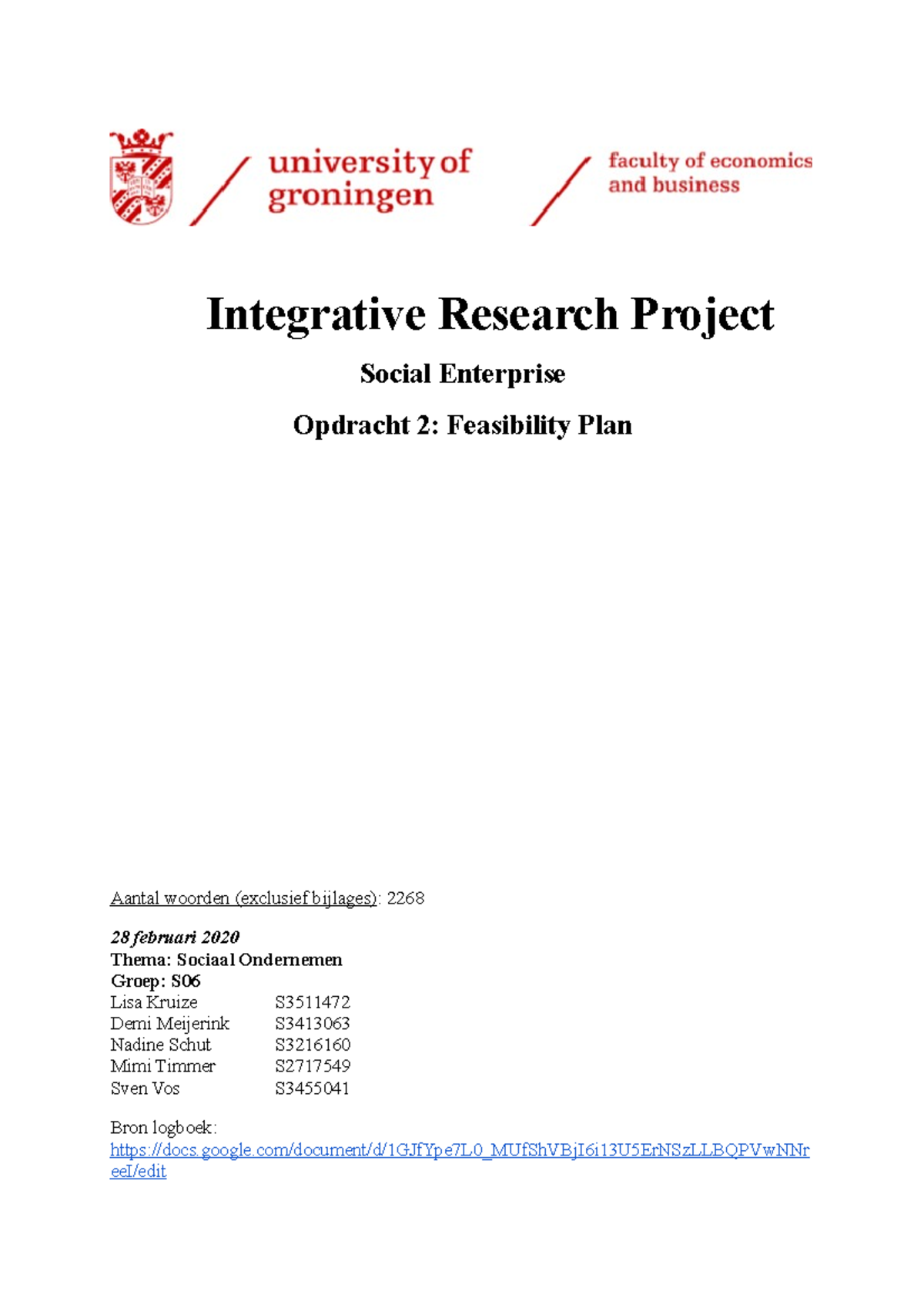 Integrative Research Project opdracht 2 - Integrative Research Project ...