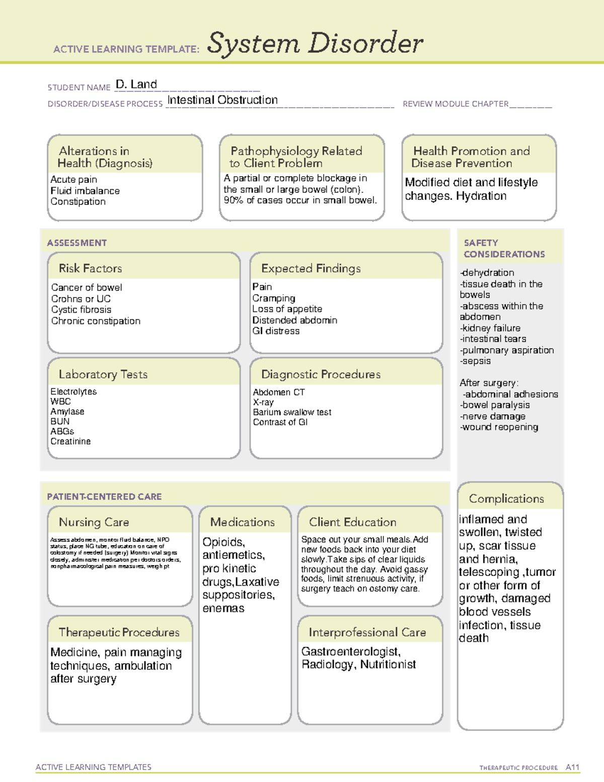Active Learning Template Intestinal Obstruction - ACTIVE LEARNING ...