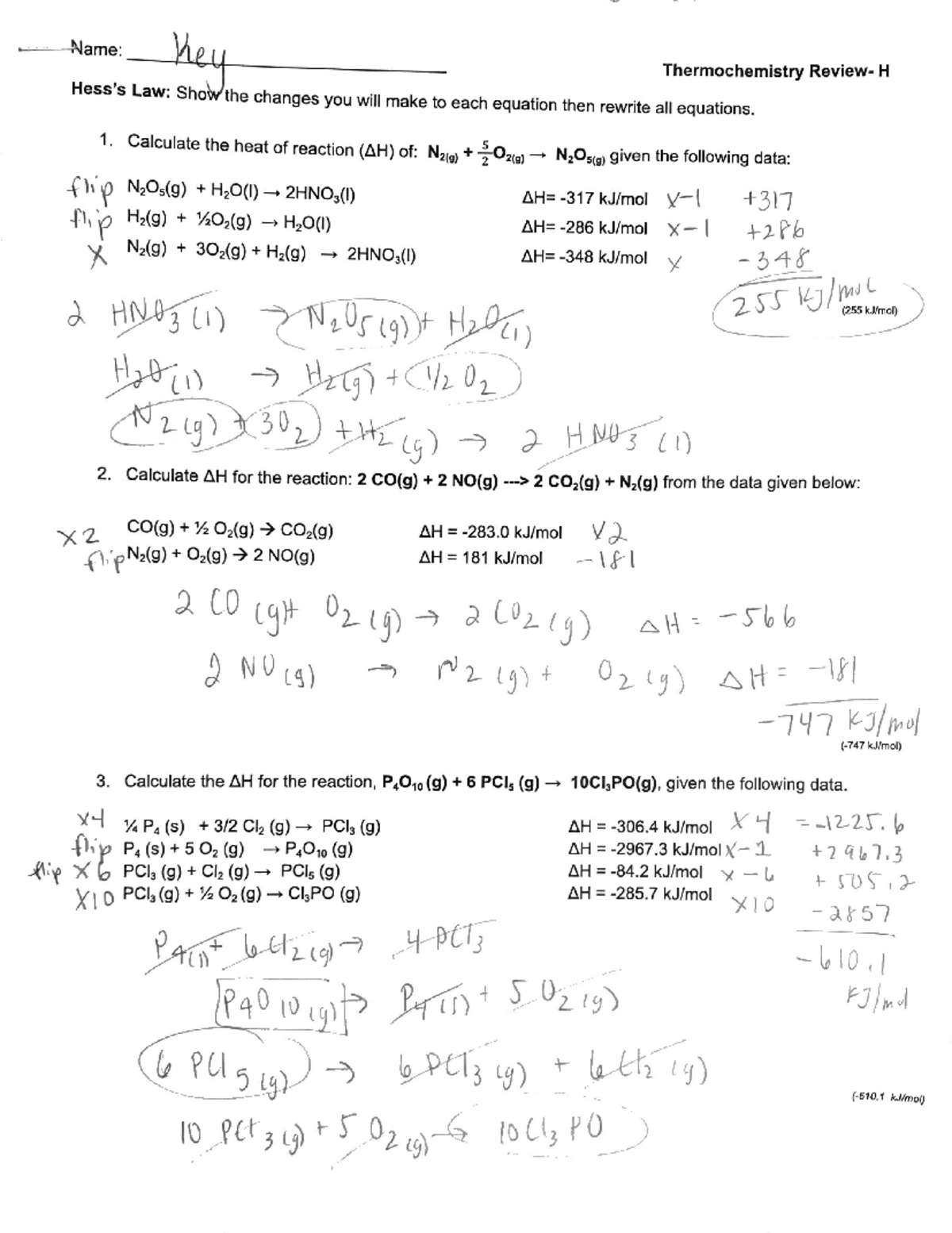 Thermo Review KEY - Studocu