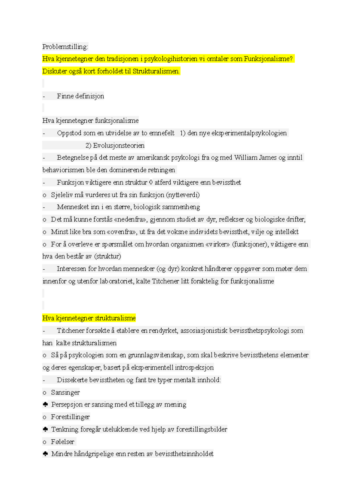 Seminar 2 Oppgaver - Psykologi - Problemstilling: Hva kjennetegner den ...