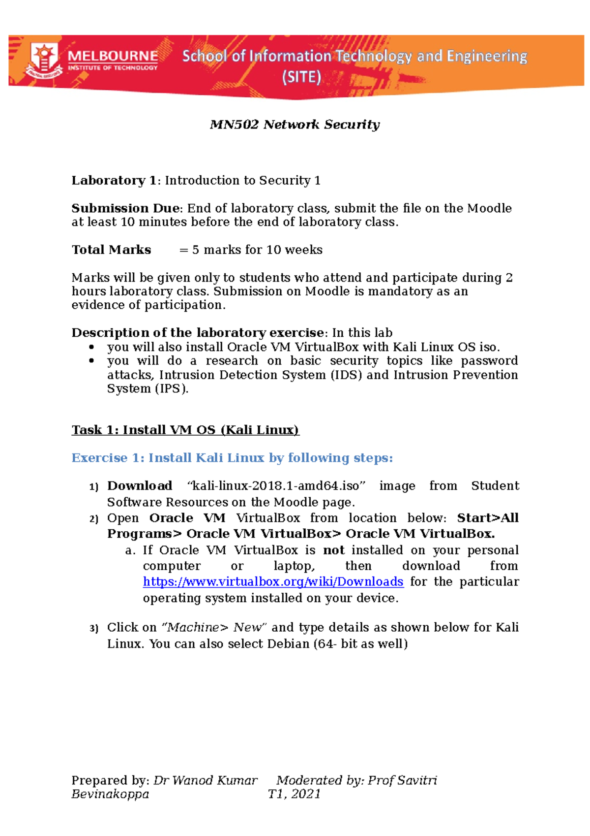 MN502 Laboratory 1 Introduction to Security 1 - MN502 Network Security ...