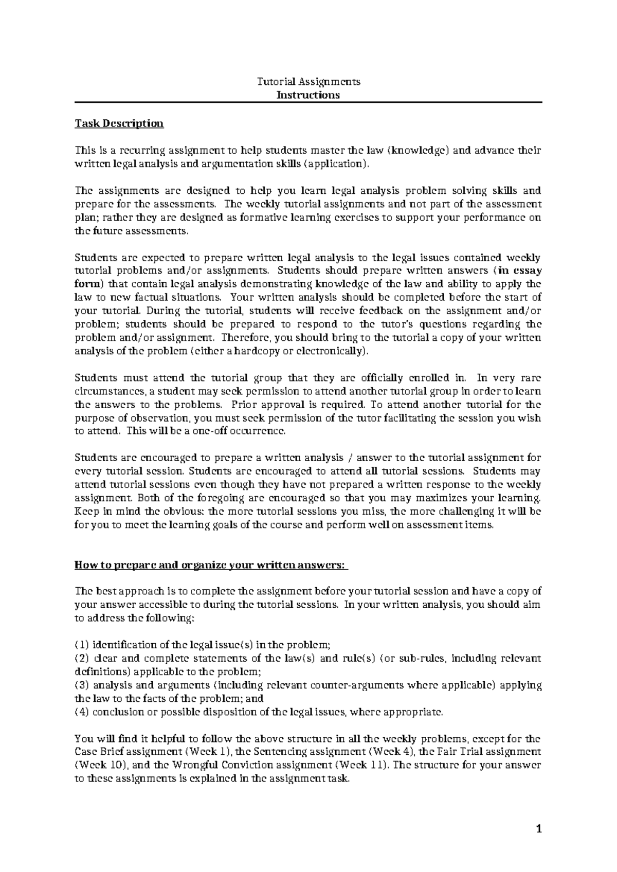 2020law Tips And Instructions Tutorial Assignments1 Tutorial