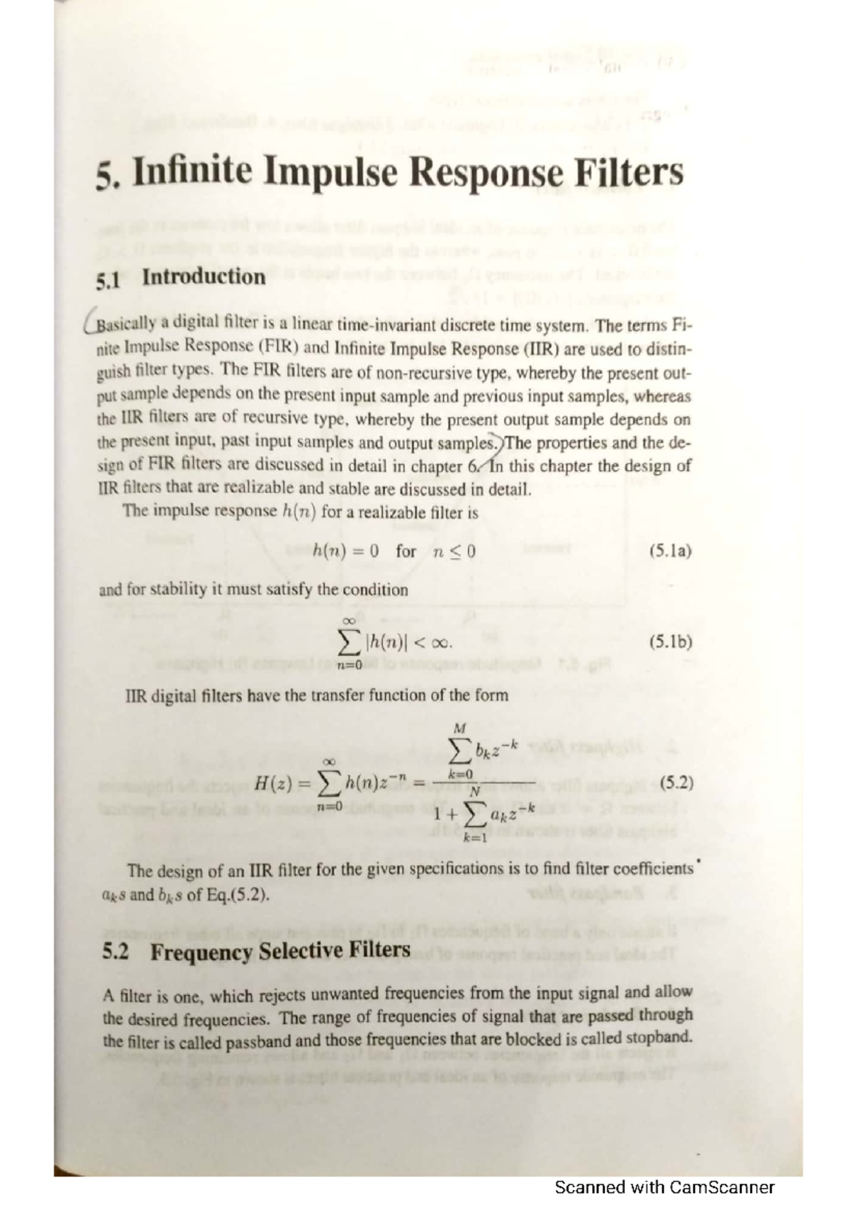 DSP unit-3 - its very usefull - 5. Infinite Impulse Response Filters 5 ...