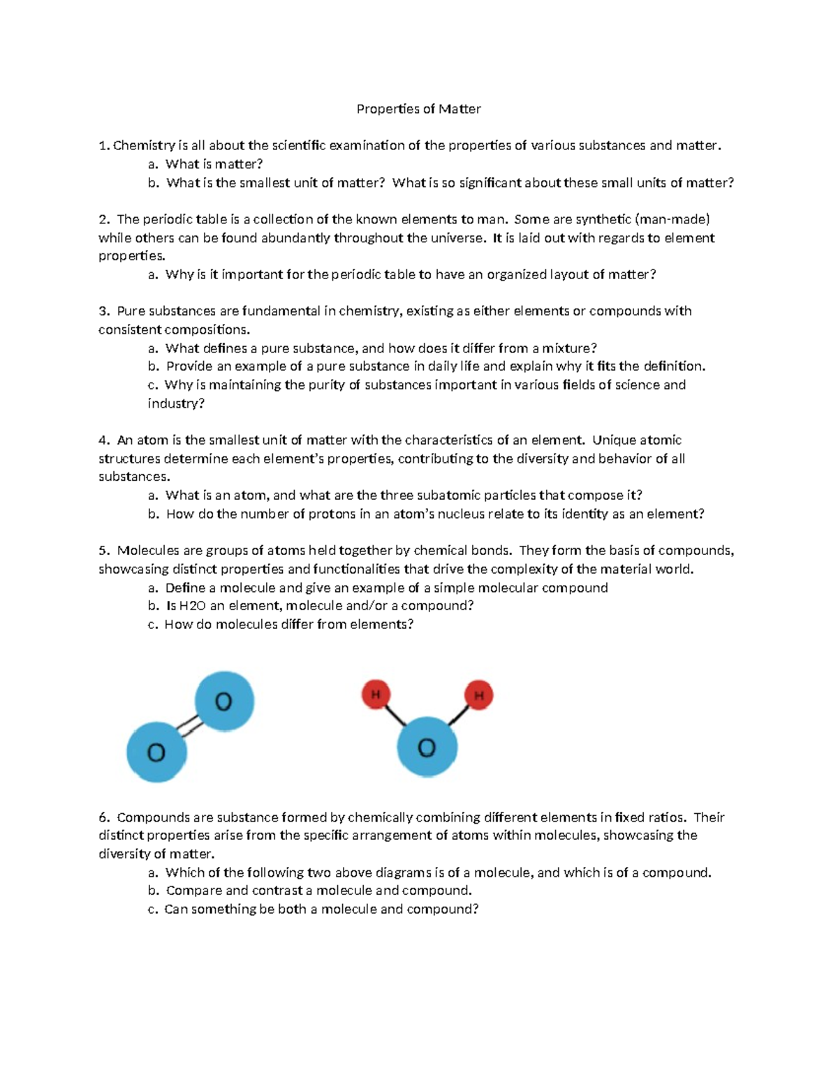 2024 Questions and Updated Biochem webquest - Properties of Matter 1 ...