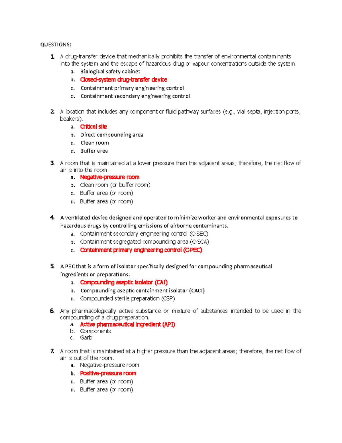 Unit IX Compounding Sterile Preparations and Admixture Services QUIZ Module Module Module Module ...