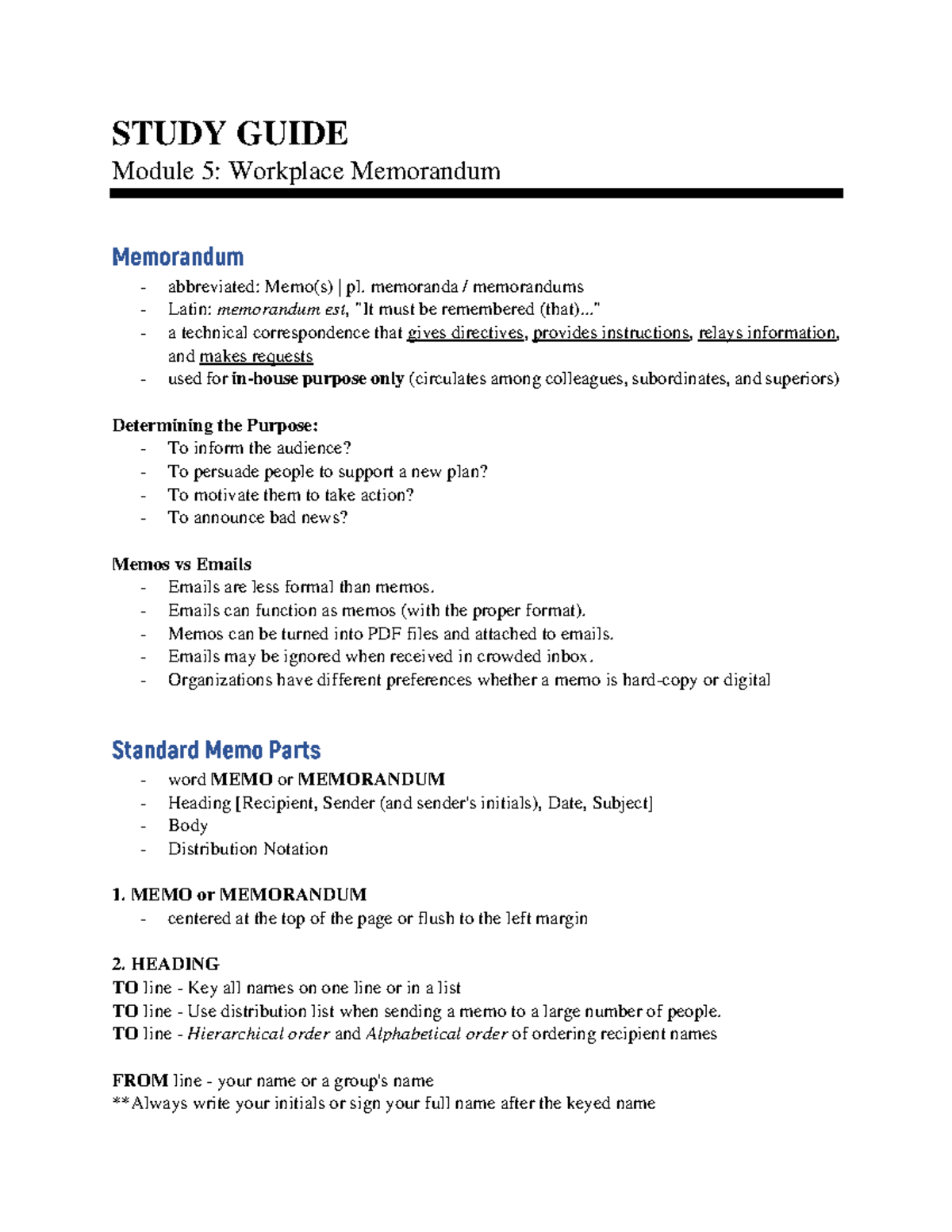 [M5 - Guide] - lecture notes - STUDY GUIDE Module 5 : Workplace ...