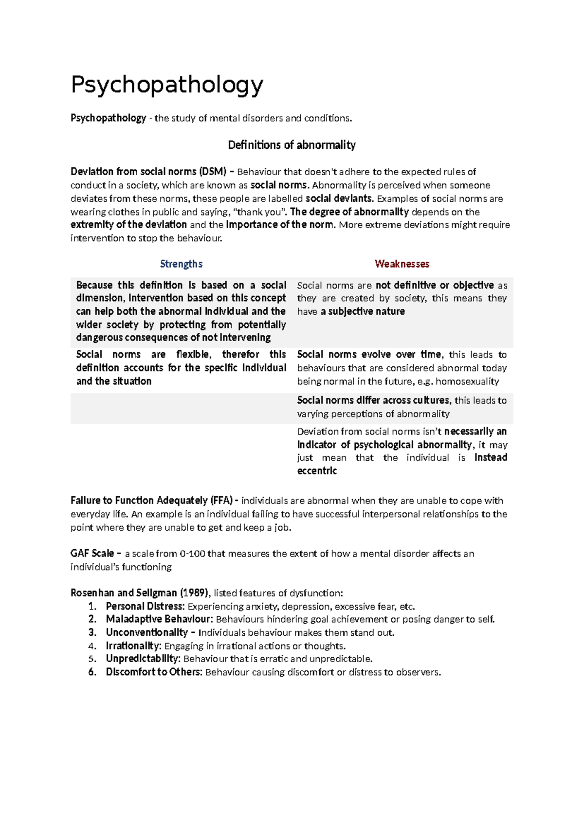 1.4 Psychopathology - Psychopathology Psychopathology - the study of ...