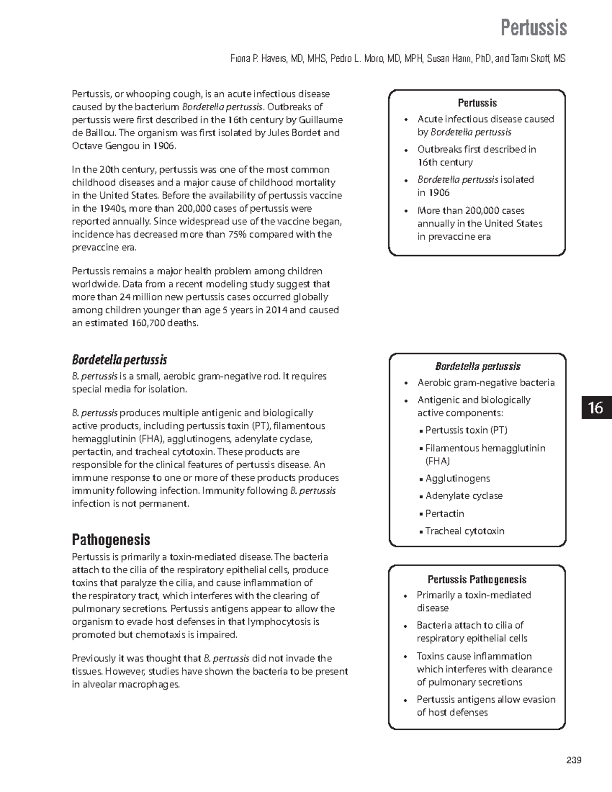 Pert - 16 Fiona P. Havers, MD, MHS; Pedro L. Moro, MD, MPH; Susan ...