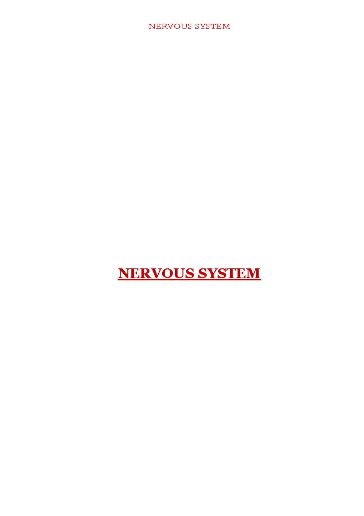 CENTRAL Nervous System DESCRIPTION HAP - NERVOUS SYSTEM NERVOUS SYSTEM ...
