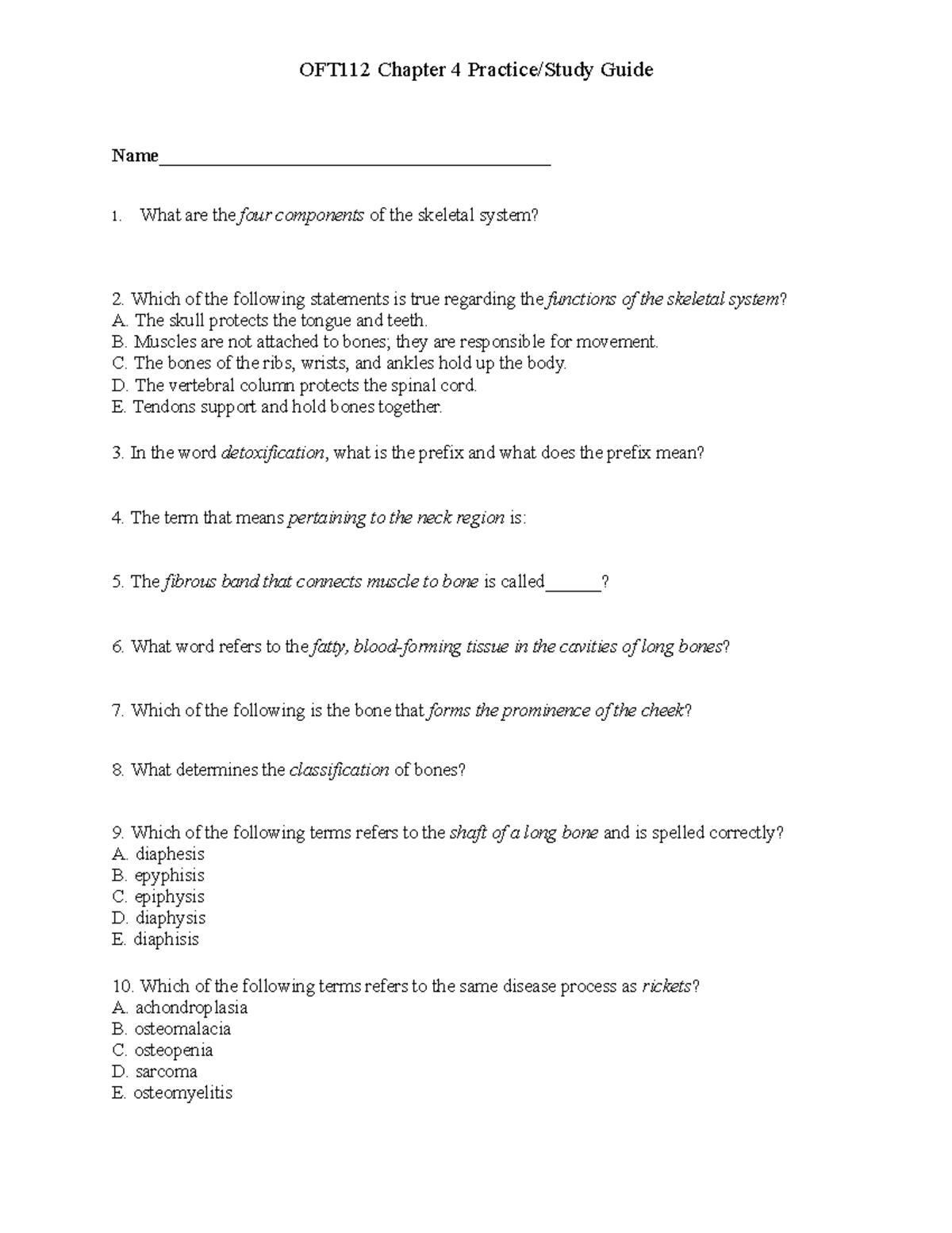 Chapter 4 Practice-Study Guide - OFT112 Chapter 4 Practice/Study Guide ...