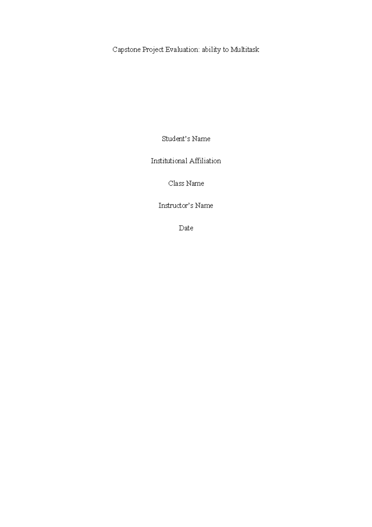 Capstone Project Evaluation ability to Multitask-17134281067644637 ...