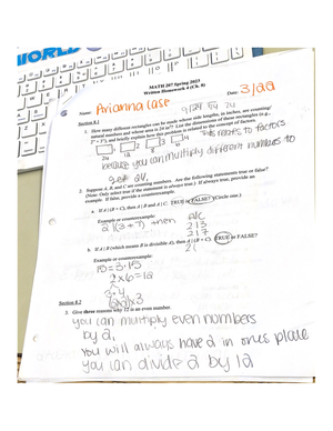 Case Ari math 207 written homework - MATH 207 Spring 2023 Written ...