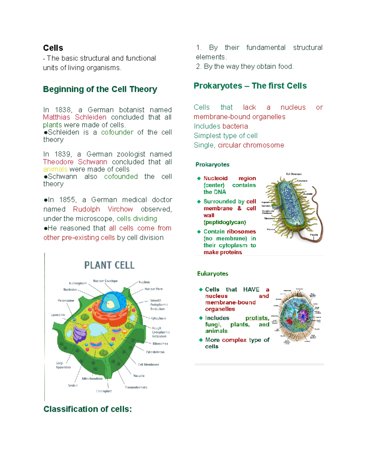PBOT LAB Midterm - Cells - The basic structural and functional units of ...