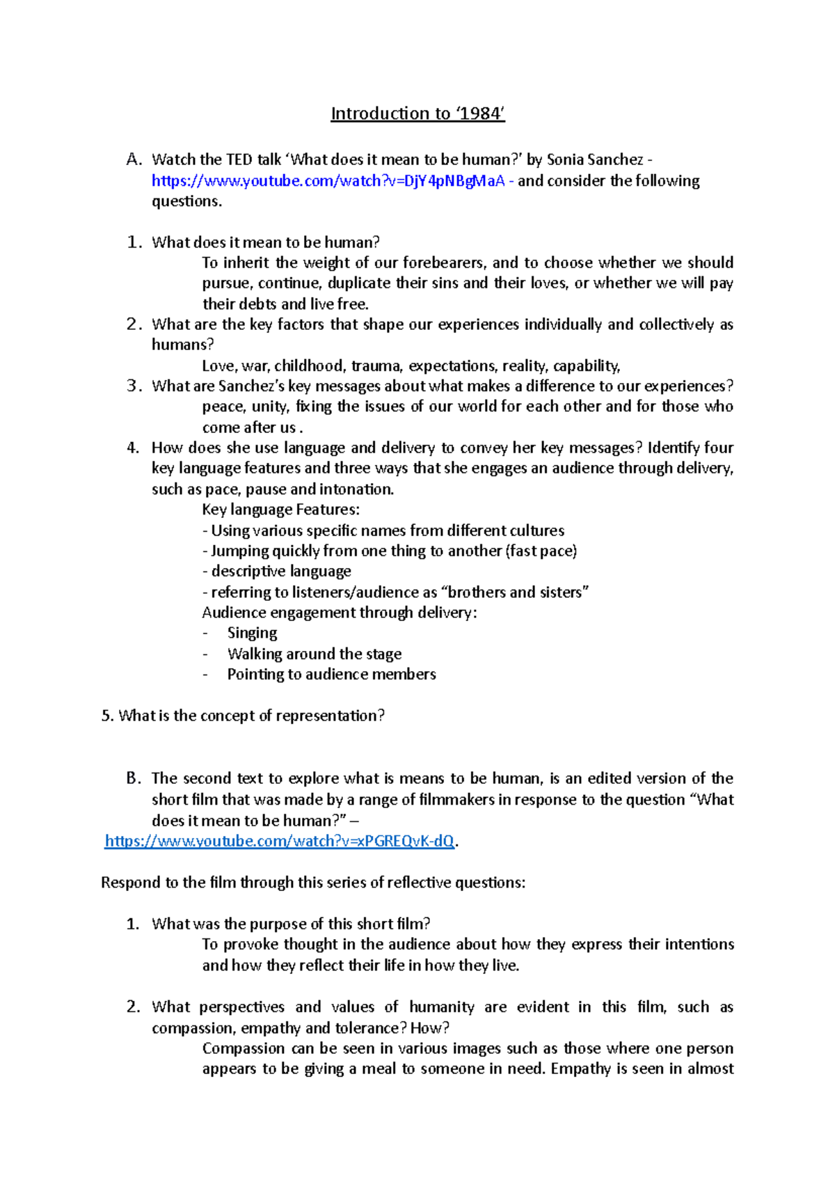 Introduction to 1984 - core - Introduction to ‘1984’ A. Watch the TED ...