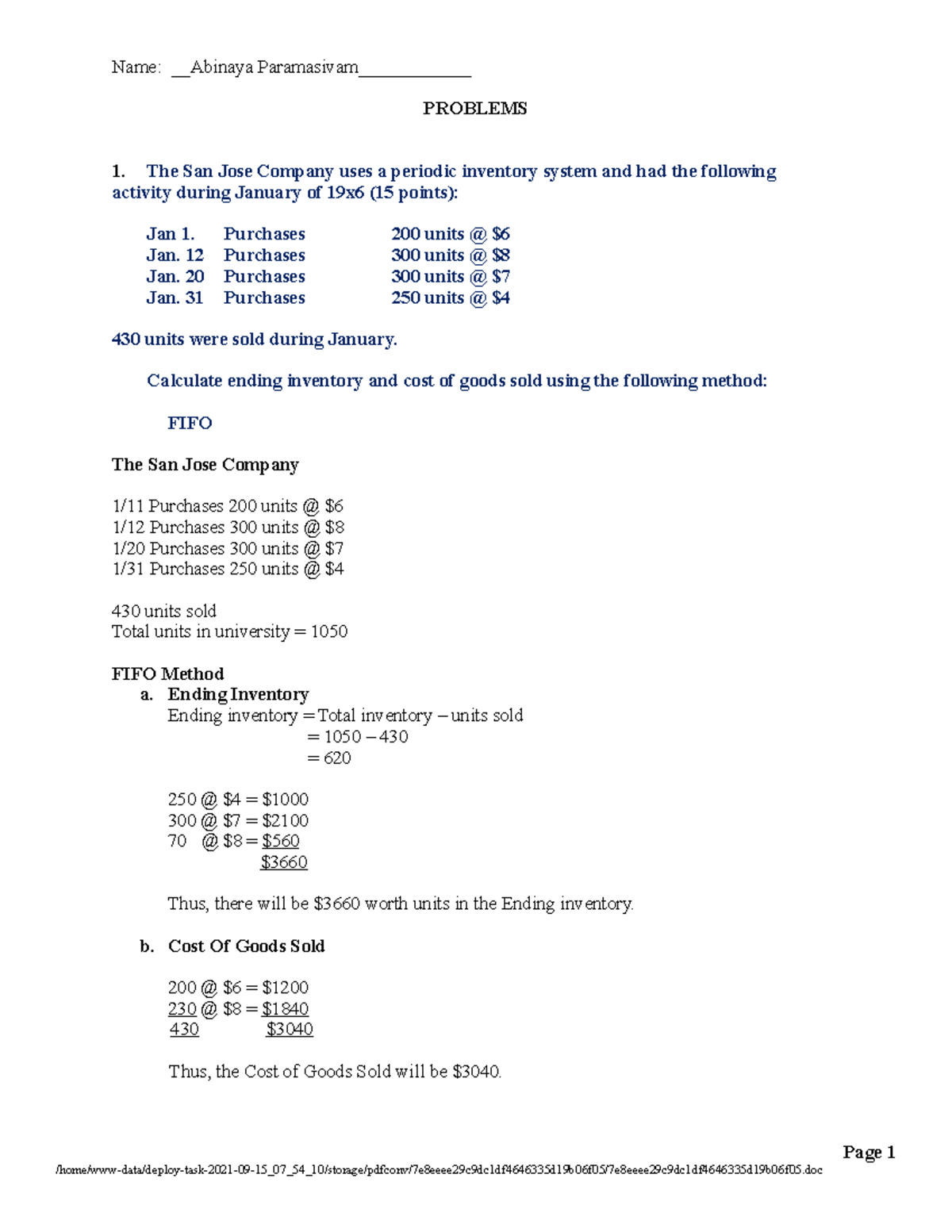 Final exam paper- Assignment online submission - Name: Abinaya ...