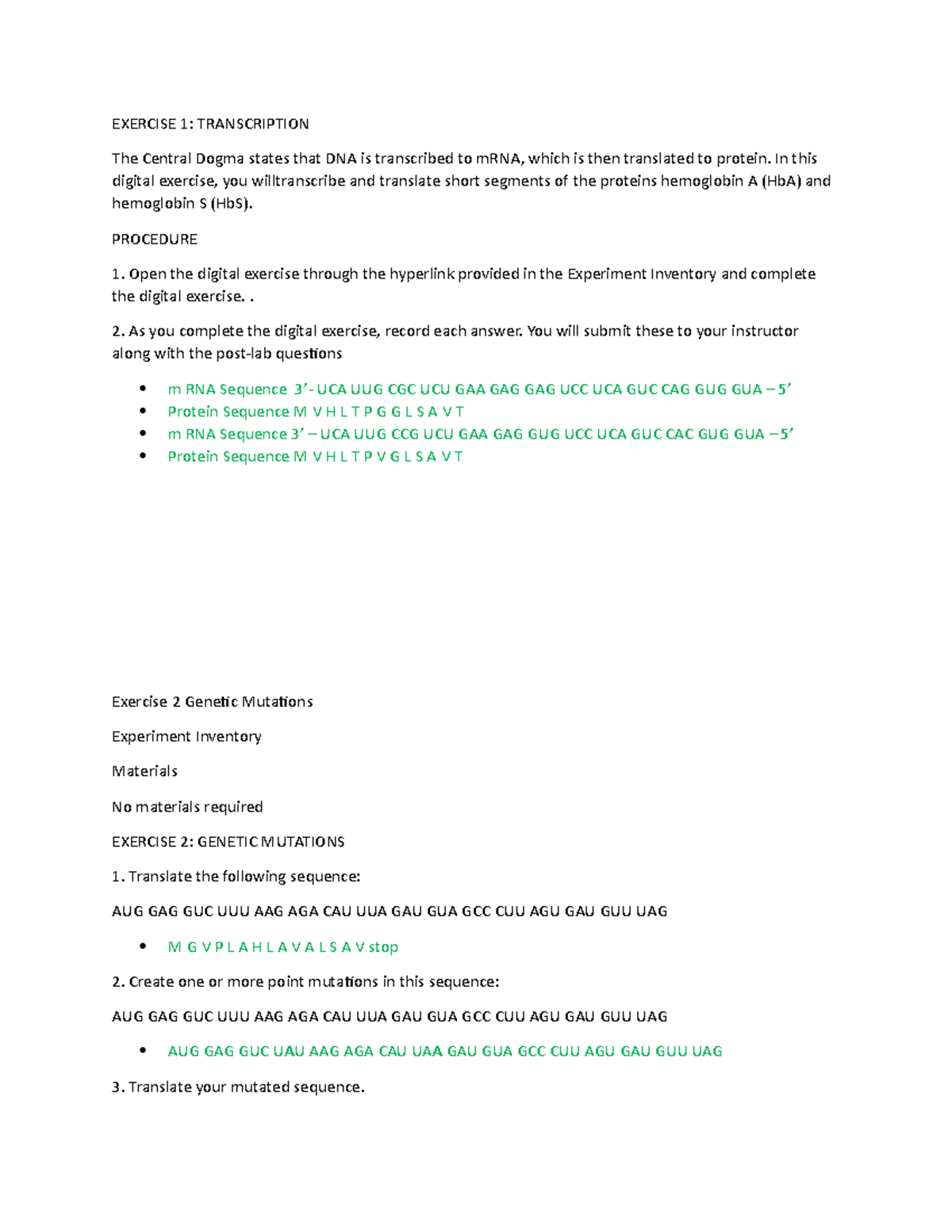 GB 1713 L12 Transcription and Translation - EXERCISE 1: TRANSCRIPTION ...