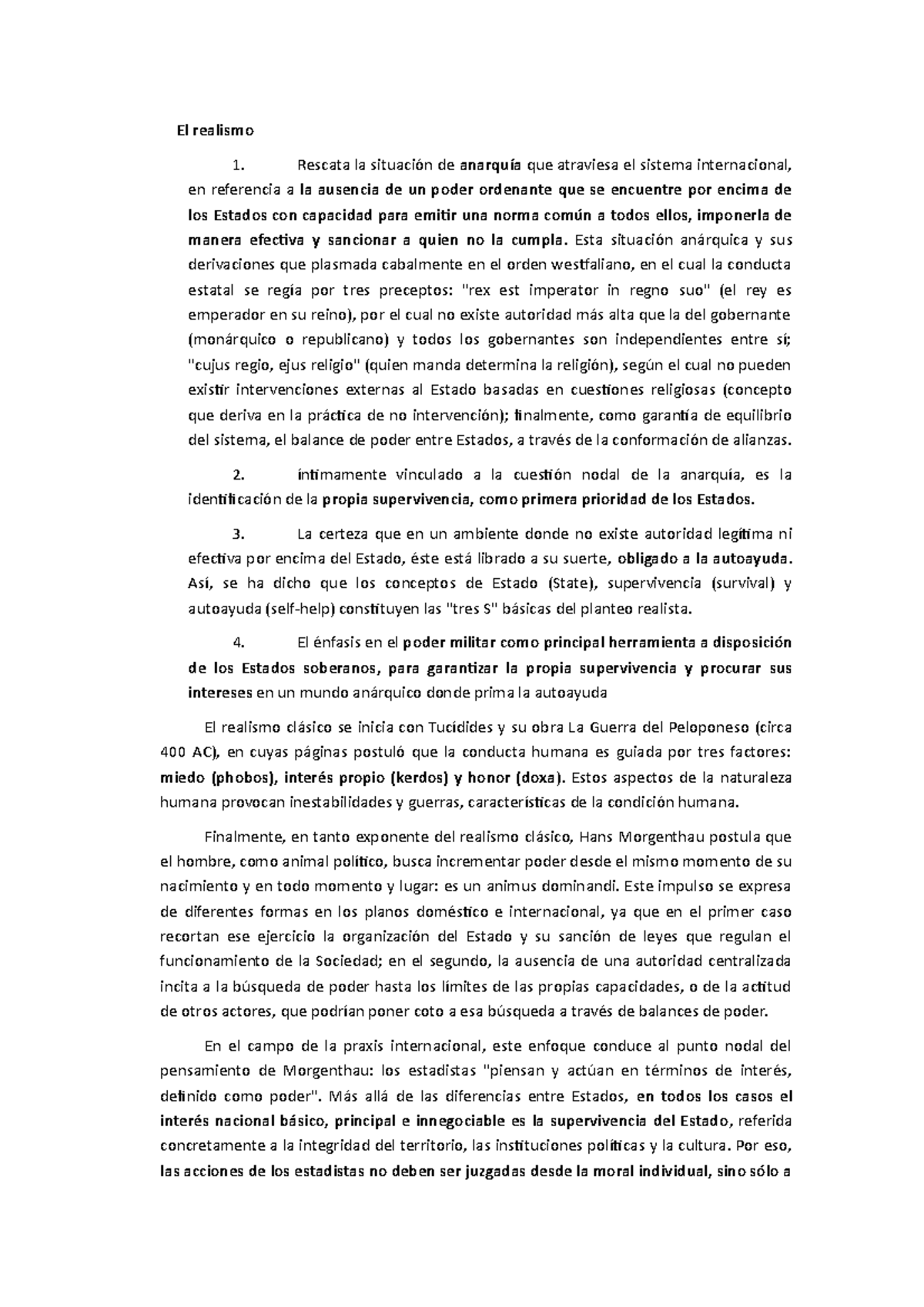 TEORIA DE LAS RRII BASICO REALISMO - El realismo 1. Rescata la ...