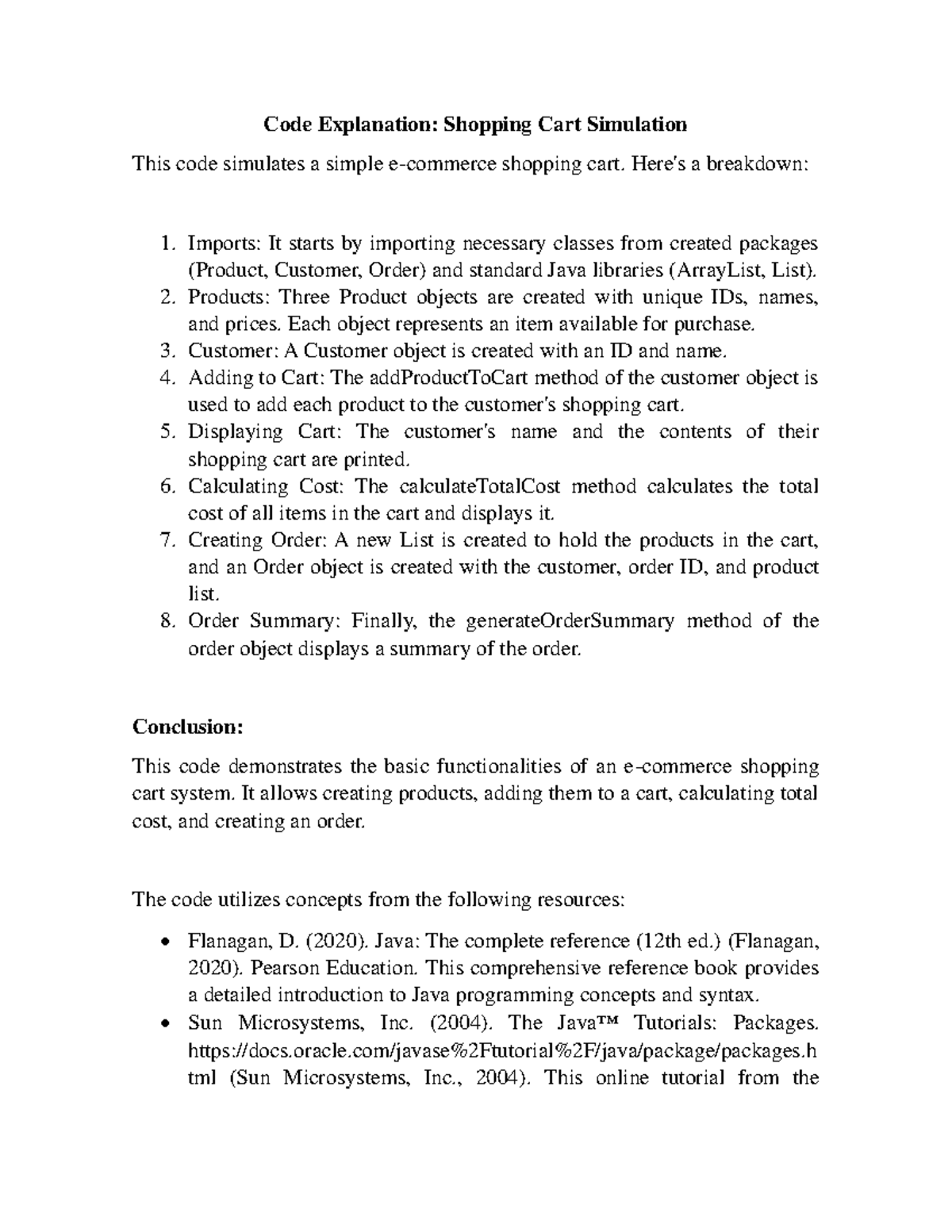 Shopping Cart Simulation - Here's a breakdown: Imports: It starts by ...