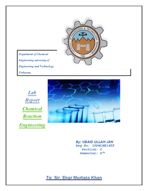 Chemical reaction Engineeering Course Outline PLO CLO - Chemical ...