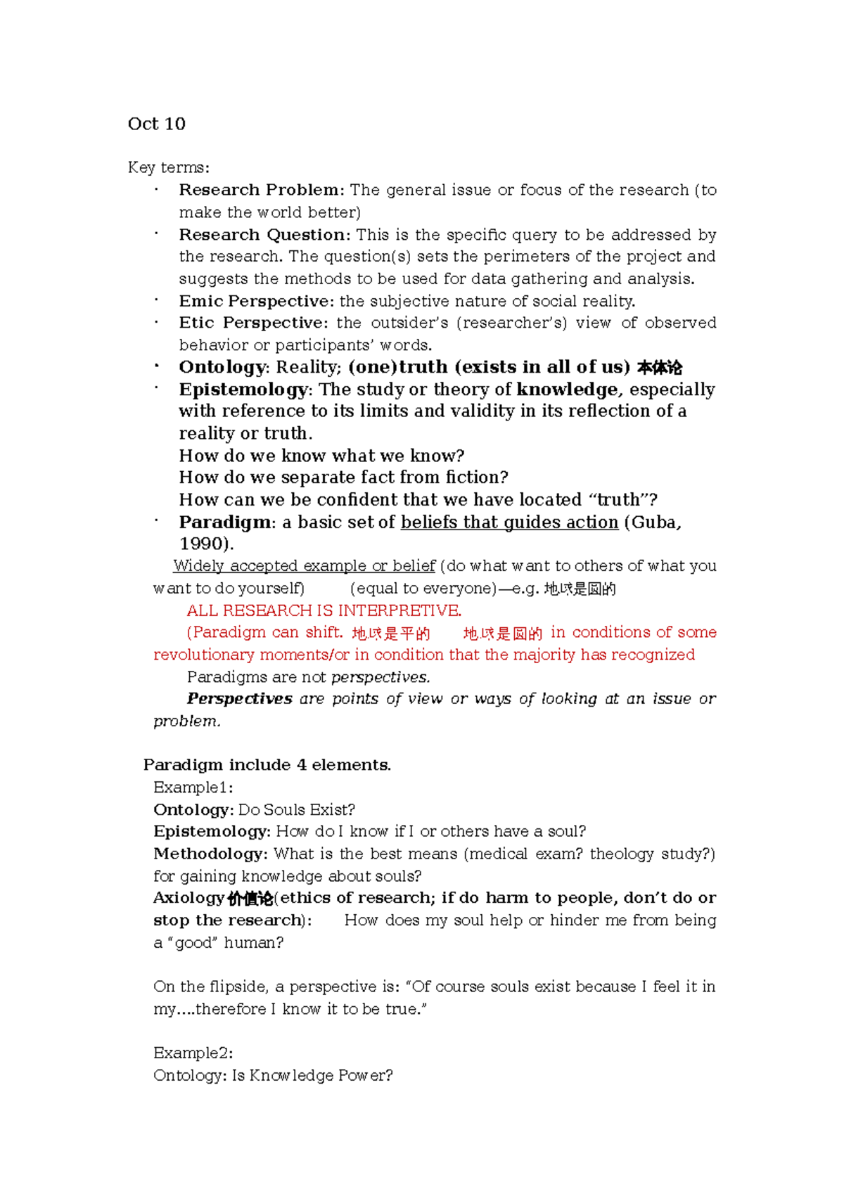 2 Lecture notes. How to conduct research - Oct 10 Key terms: Research ...