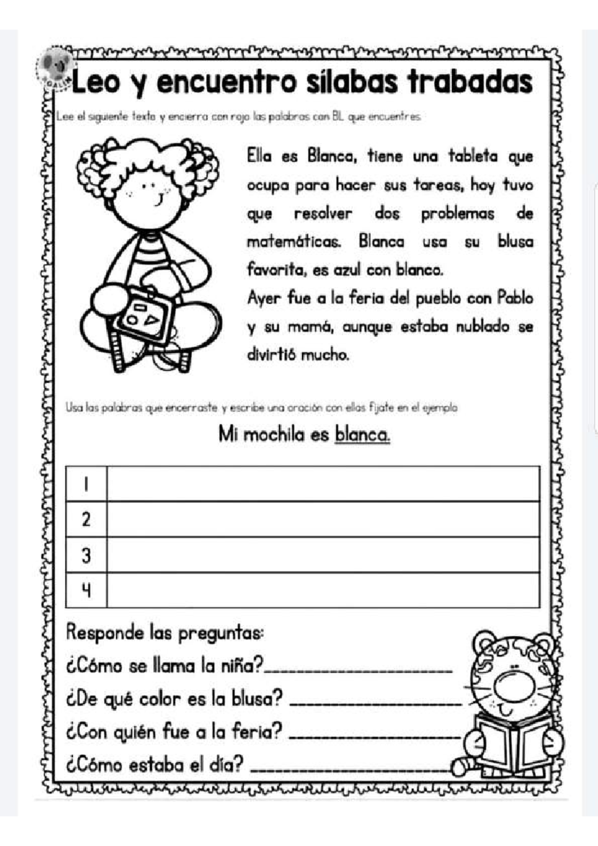 Fichas lecturas con silabas trabadas - e.g. Universidad Cesar Vallejo ...