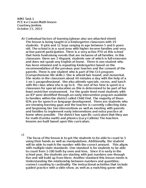 Evaluating learning task 2 - Courtney Jenkins Evaluating Learning and Instruction Task 2 Sept 30 ...