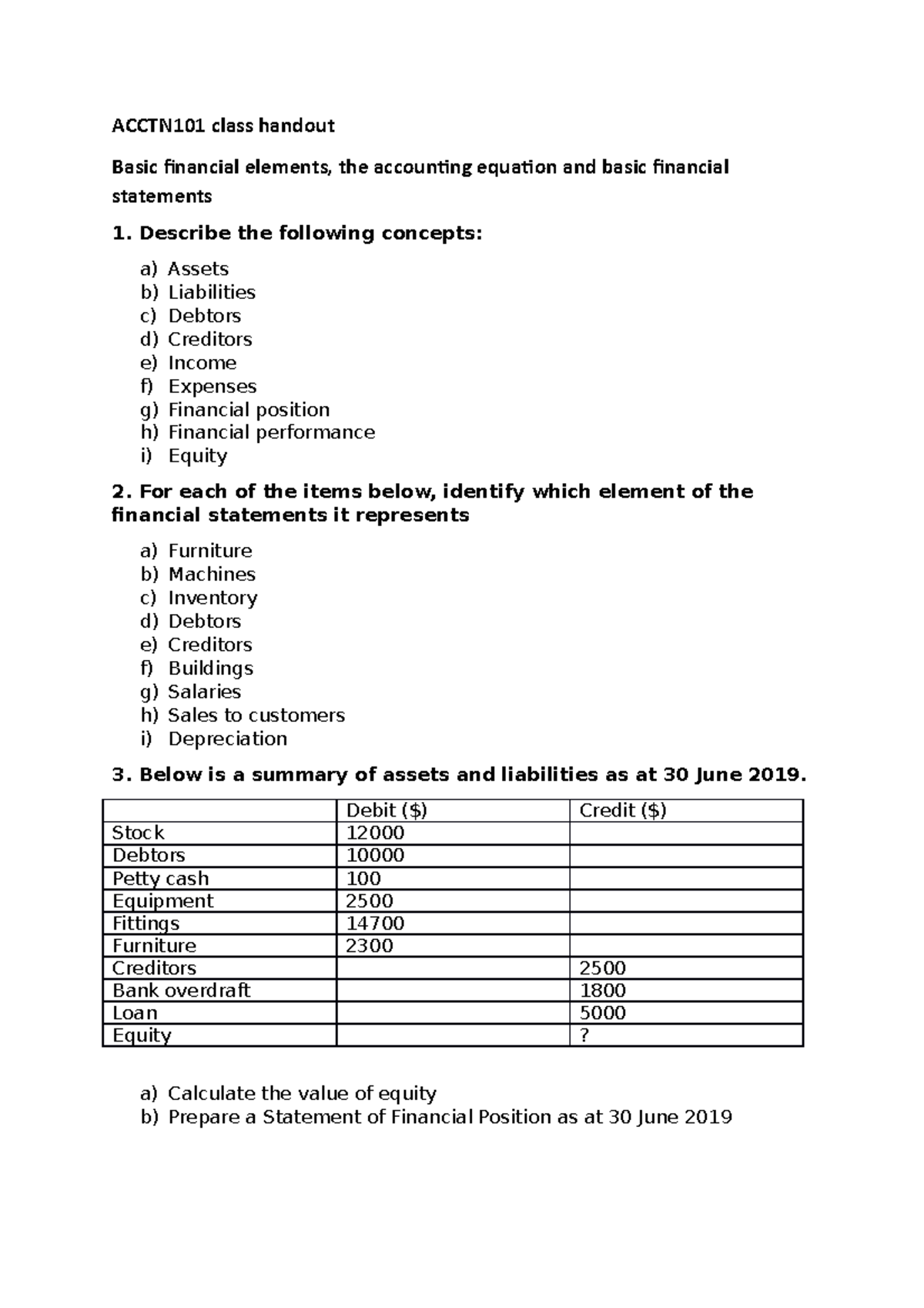 Acctn 101 Ch2 class handout - Principles of Accounting - University of ...