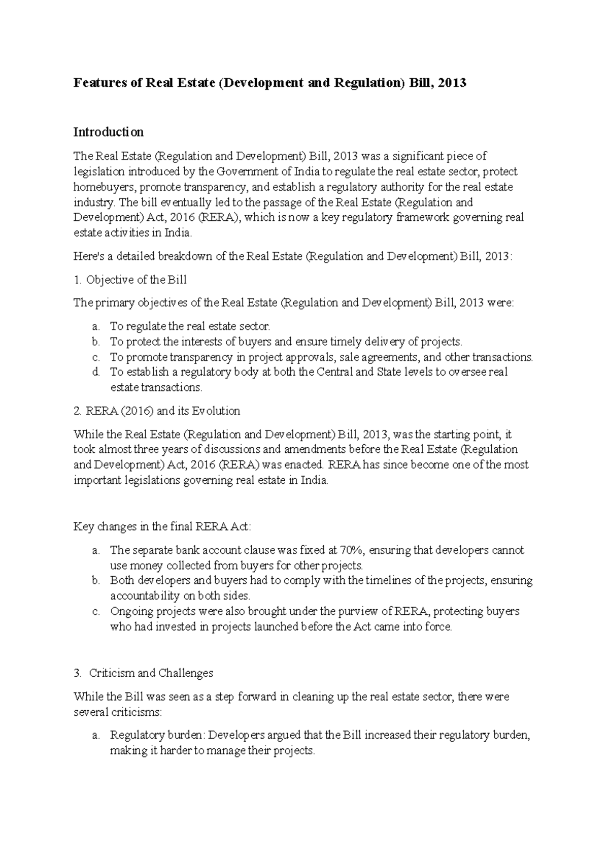 land law 2020 -2025 - Features of Real Estate (Development and ...