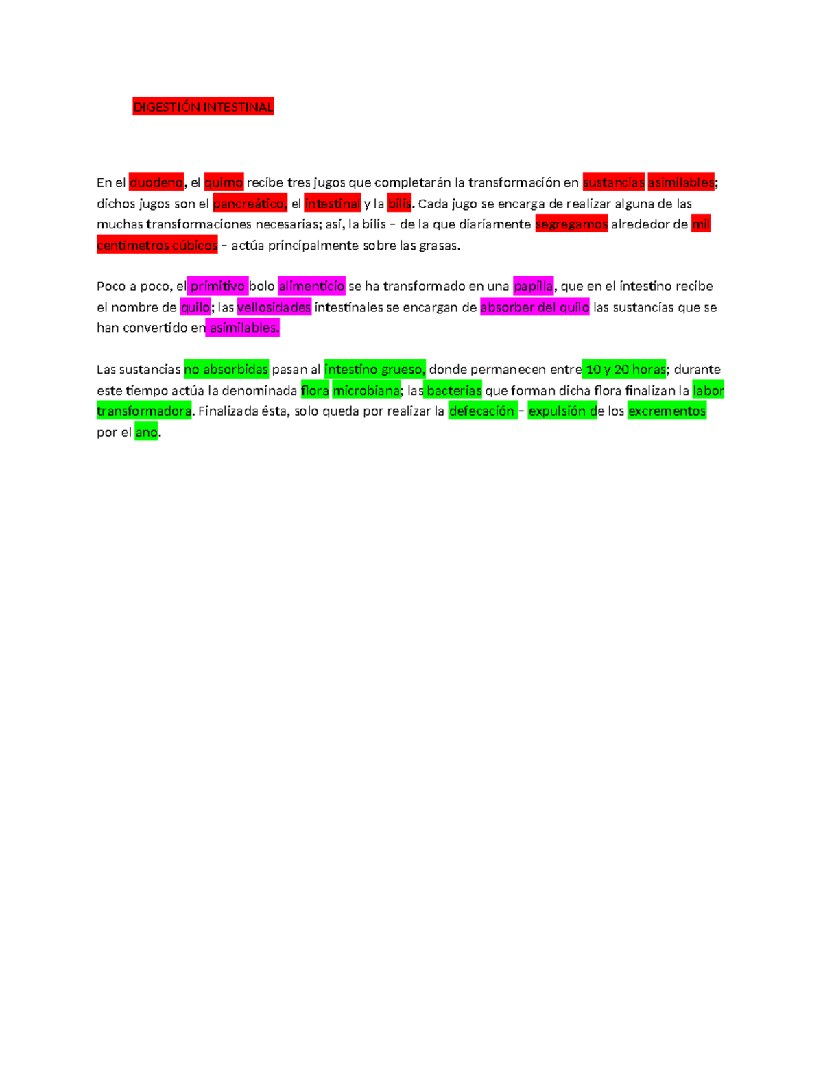 Digestiónintestinalclasetarea-WPS Office - DIGESTIÓN INTESTINAL En el ...