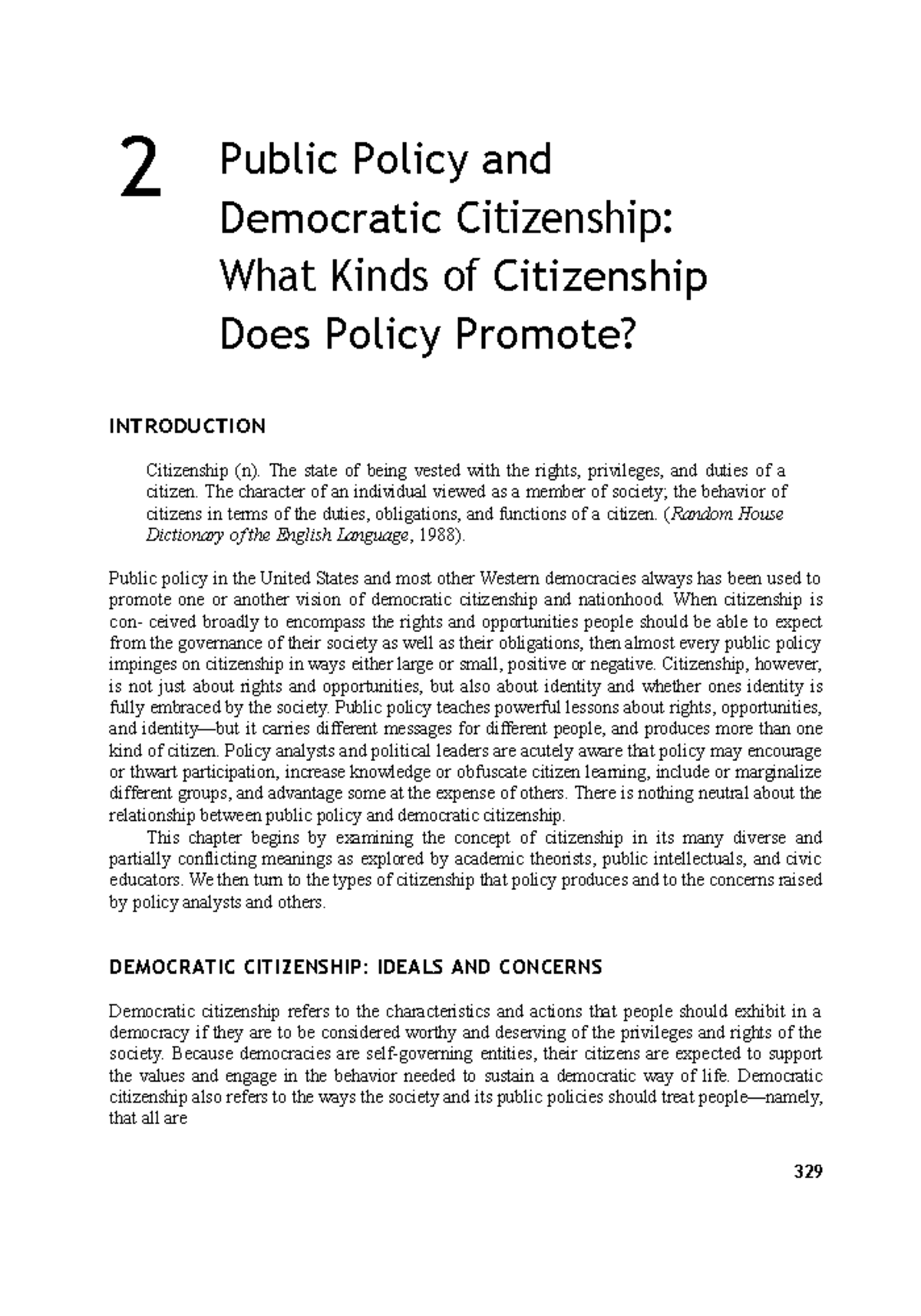 Public Policy and Democratic Citizenship - Public Policy and Democratic ...