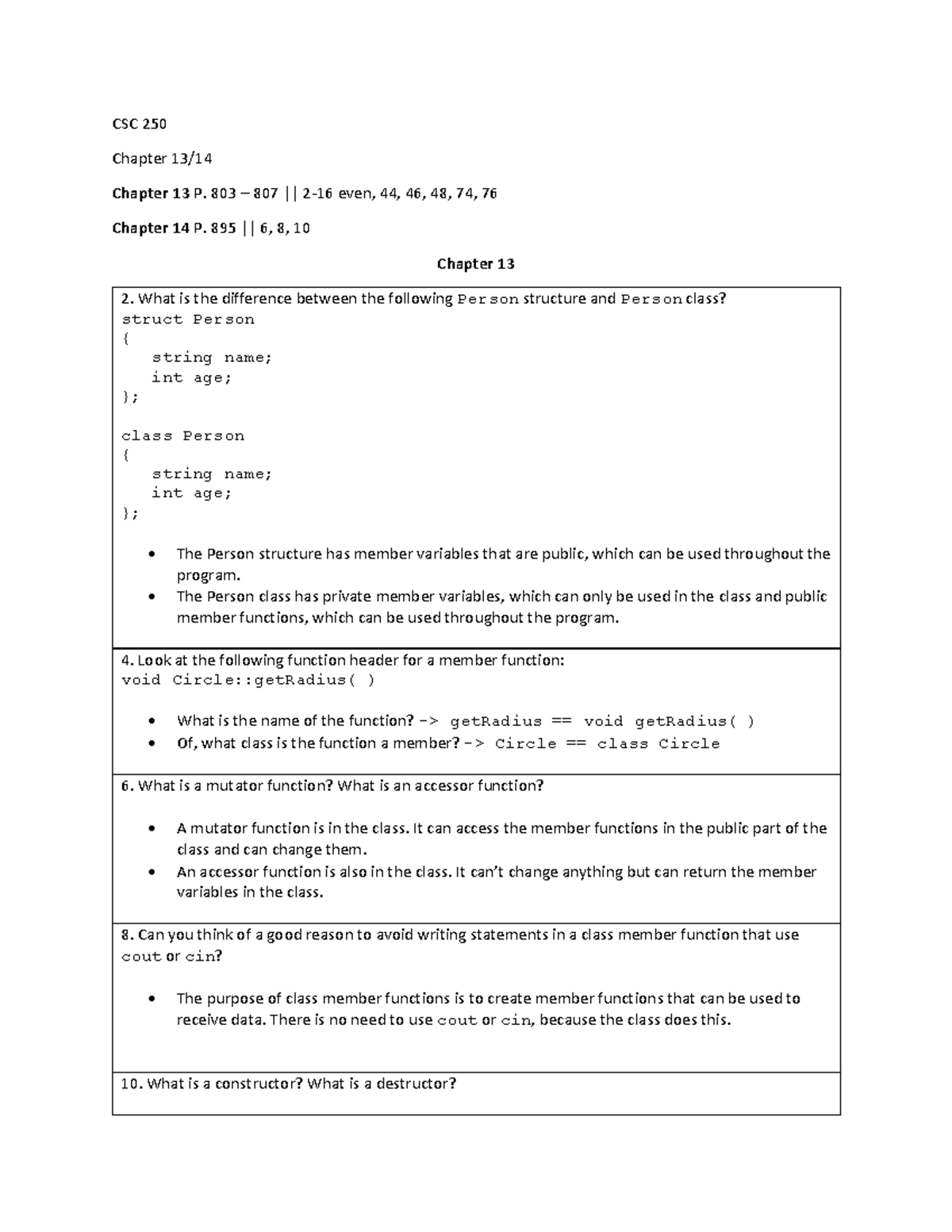 CSC 250 Chapter 1314 - CSC 250 Chapter 13/ Chapter 13 P. 803 – 807 || 2 ...