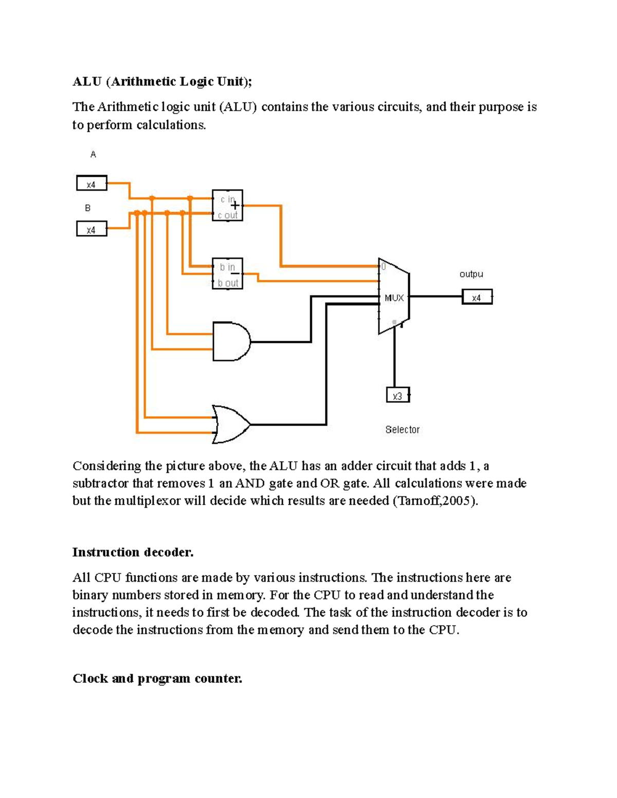 Computer systems unit 5 assignmnet - ALU (Arithmetic Logic Unit); The Arithmetic logic unit (ALU ...