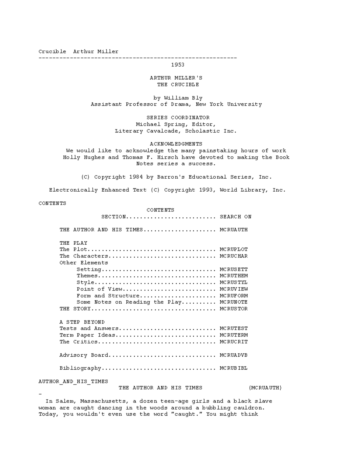 Arthur, Miller - [Barron s Book Notes] - The Crucible (0) - libgen ...