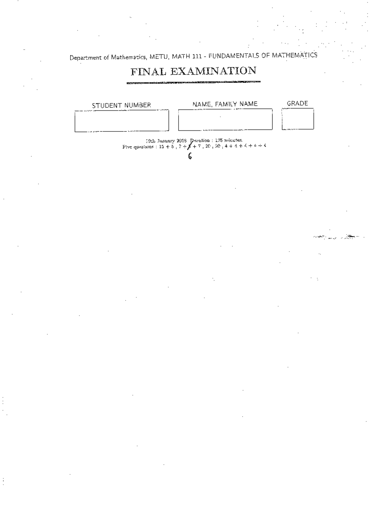 2015 final - Fundamentals of mathematics - Studocu