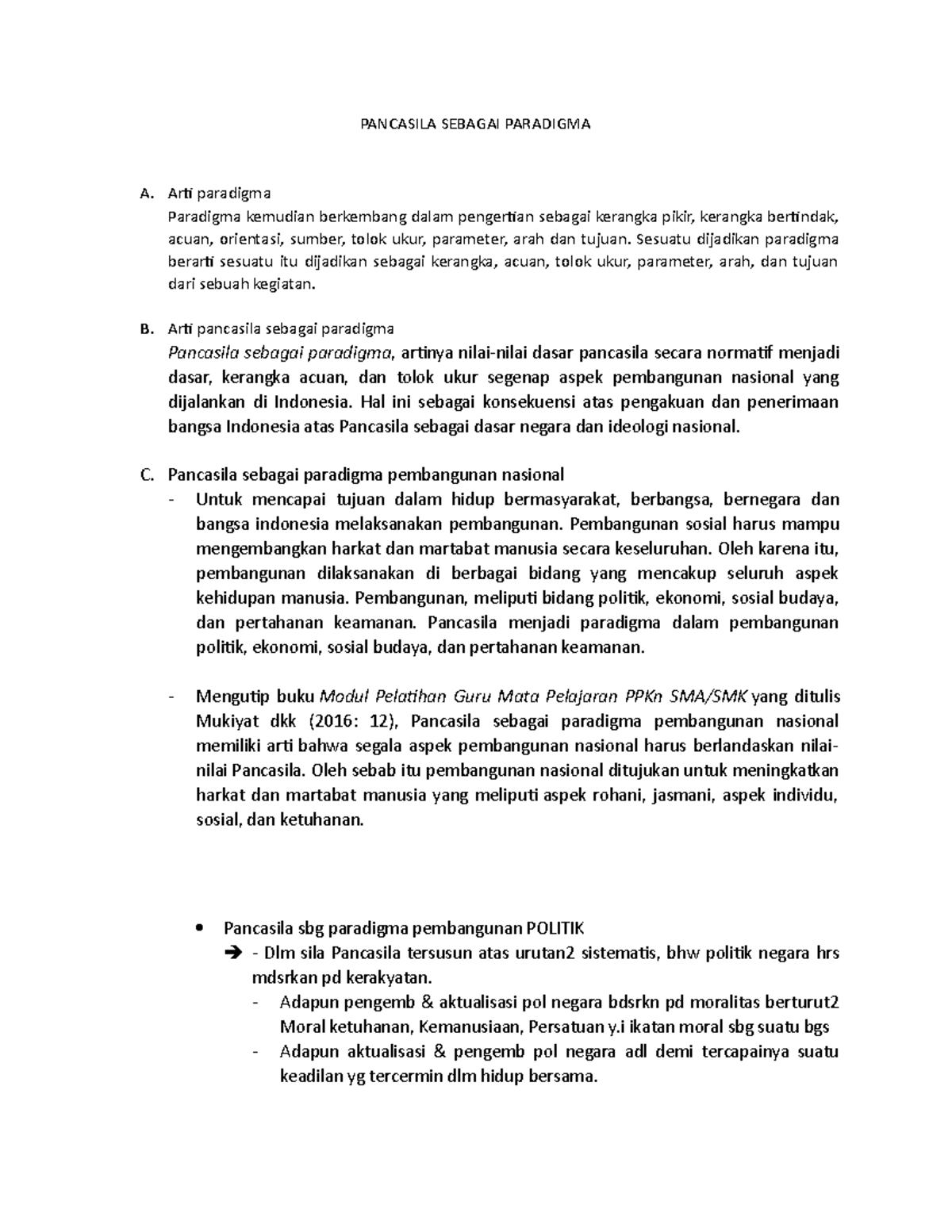Pancasila Sebagai Paradigma - PANCASILA SEBAGAI PARADIGMA A. Arti ...