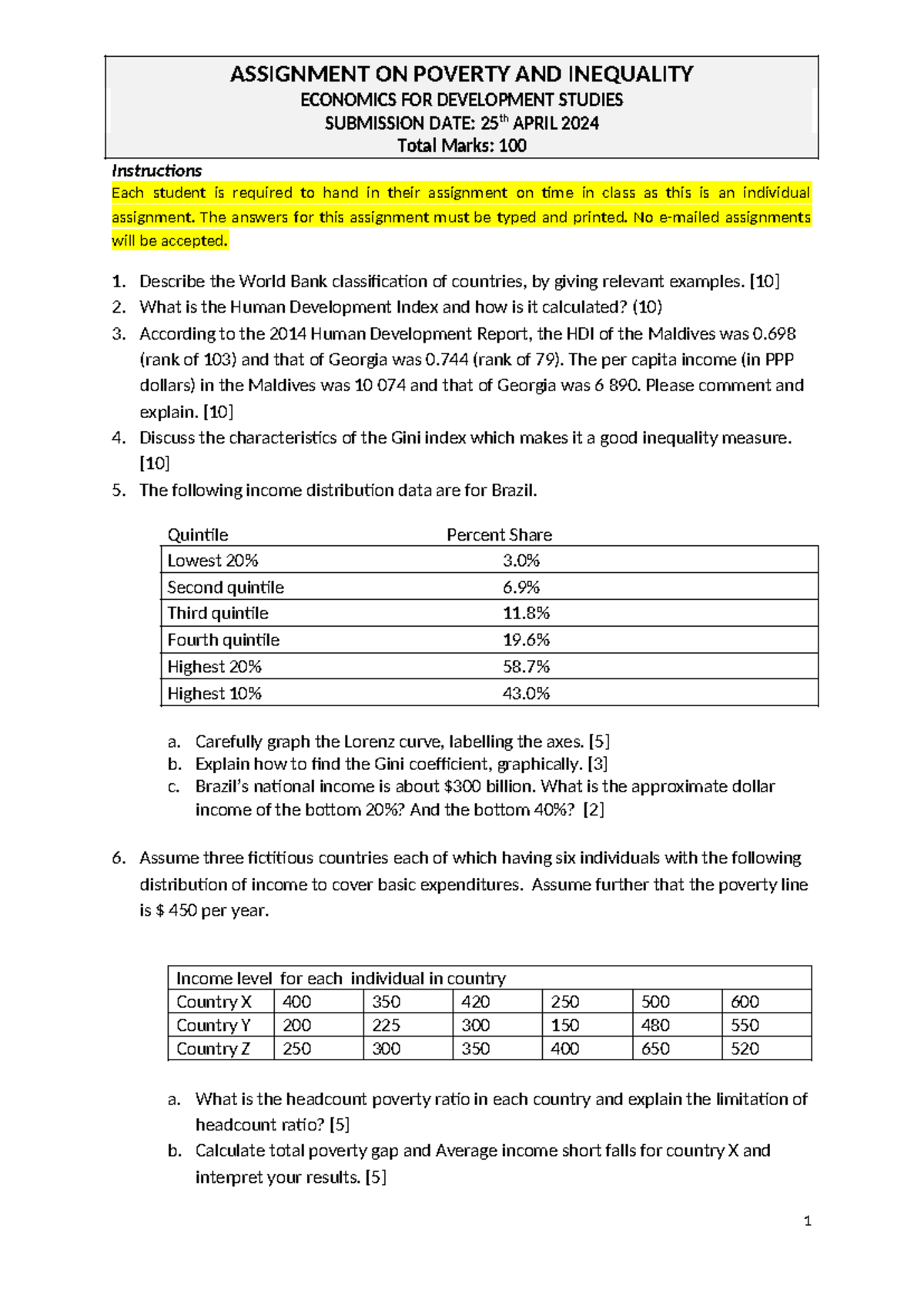 DVS822 assignment poverty and inequality - ASSIGNMENT ON POVERTY AND ...