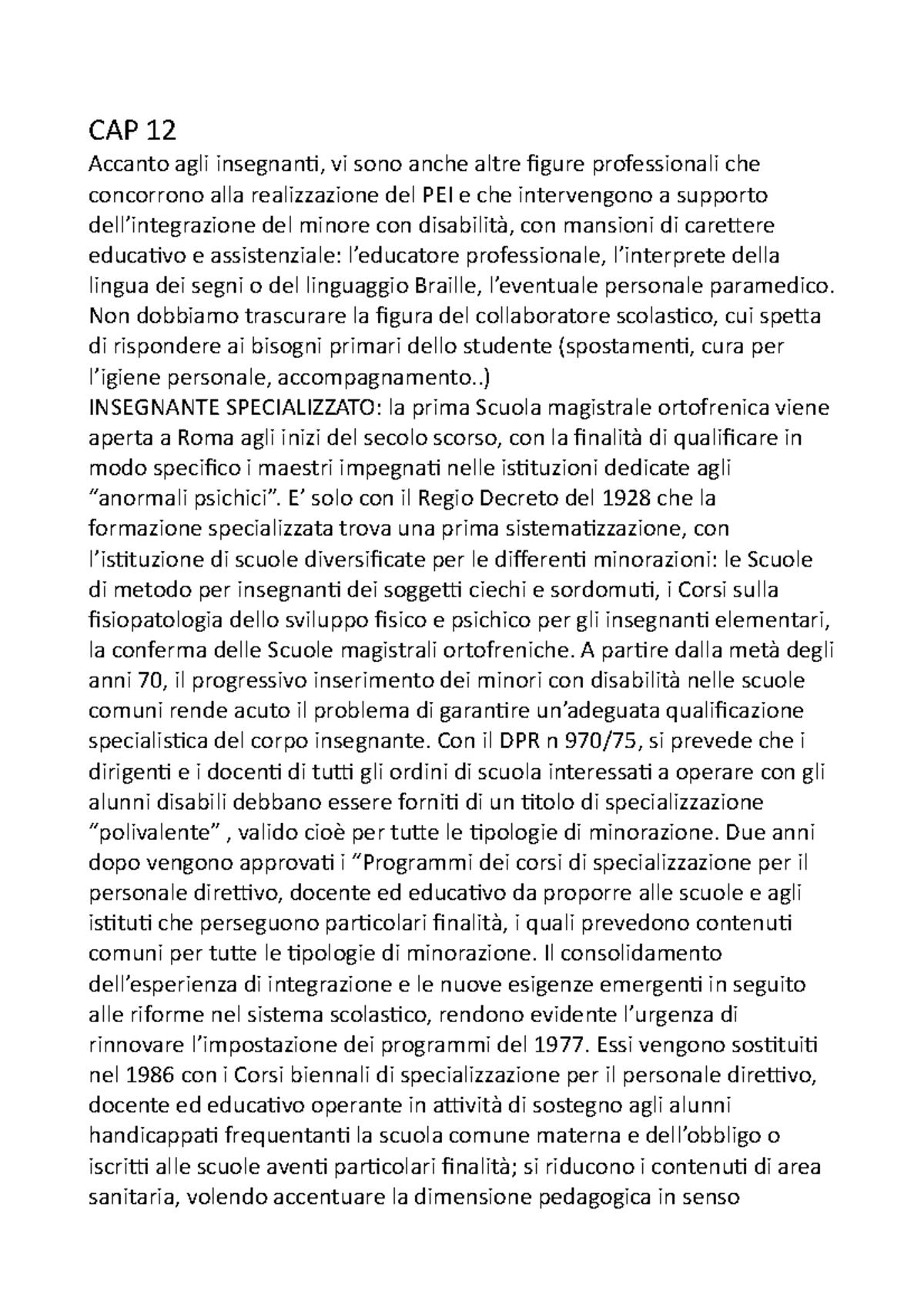 CAP 12 del libro di Marisa Pavone, L'inclusione educativa - CAP 12 ...