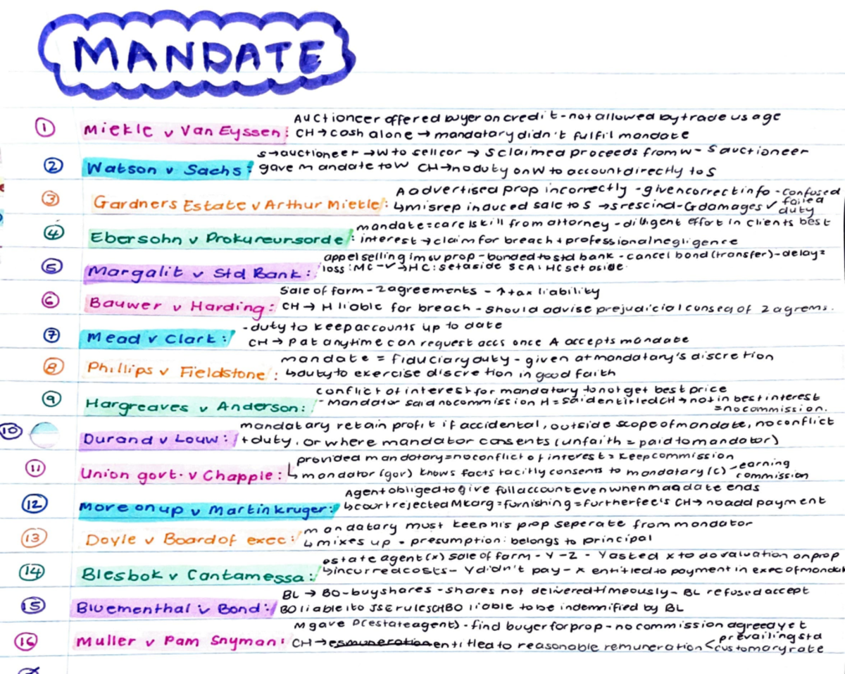 Mandate cases - Summary Insurance and agency - G) A I+ io-;:, cer cffr ...