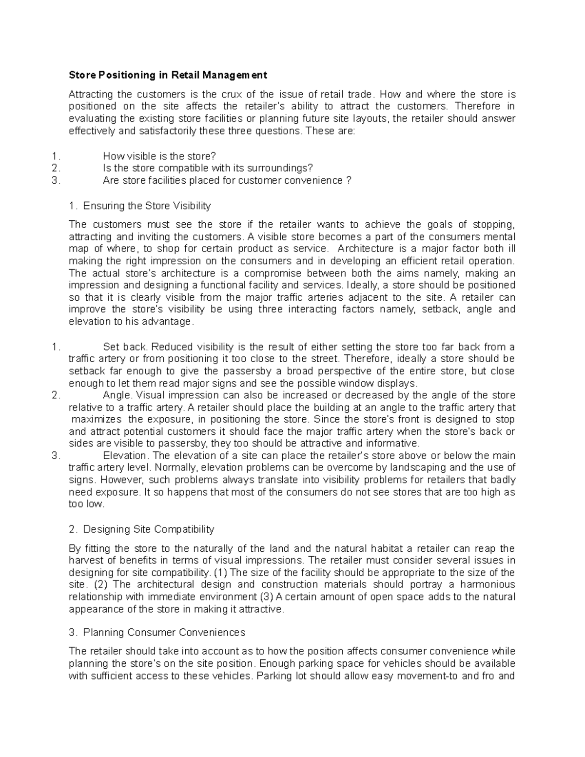 Store Positioning in Retail Management - Store Positioning in Retail ...