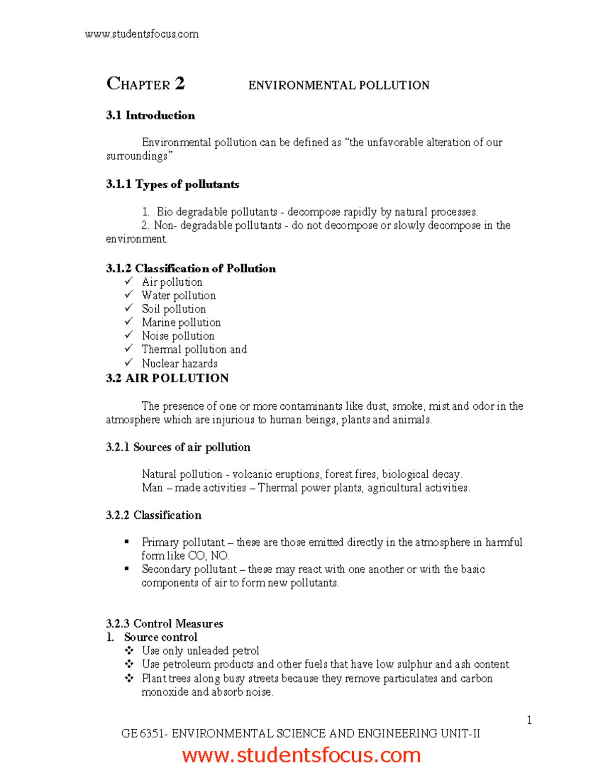 EVS-2 - Lecture notes UNIT2 - 1 GE 6351- ENVIRONMENTAL SCIENCE AND ...