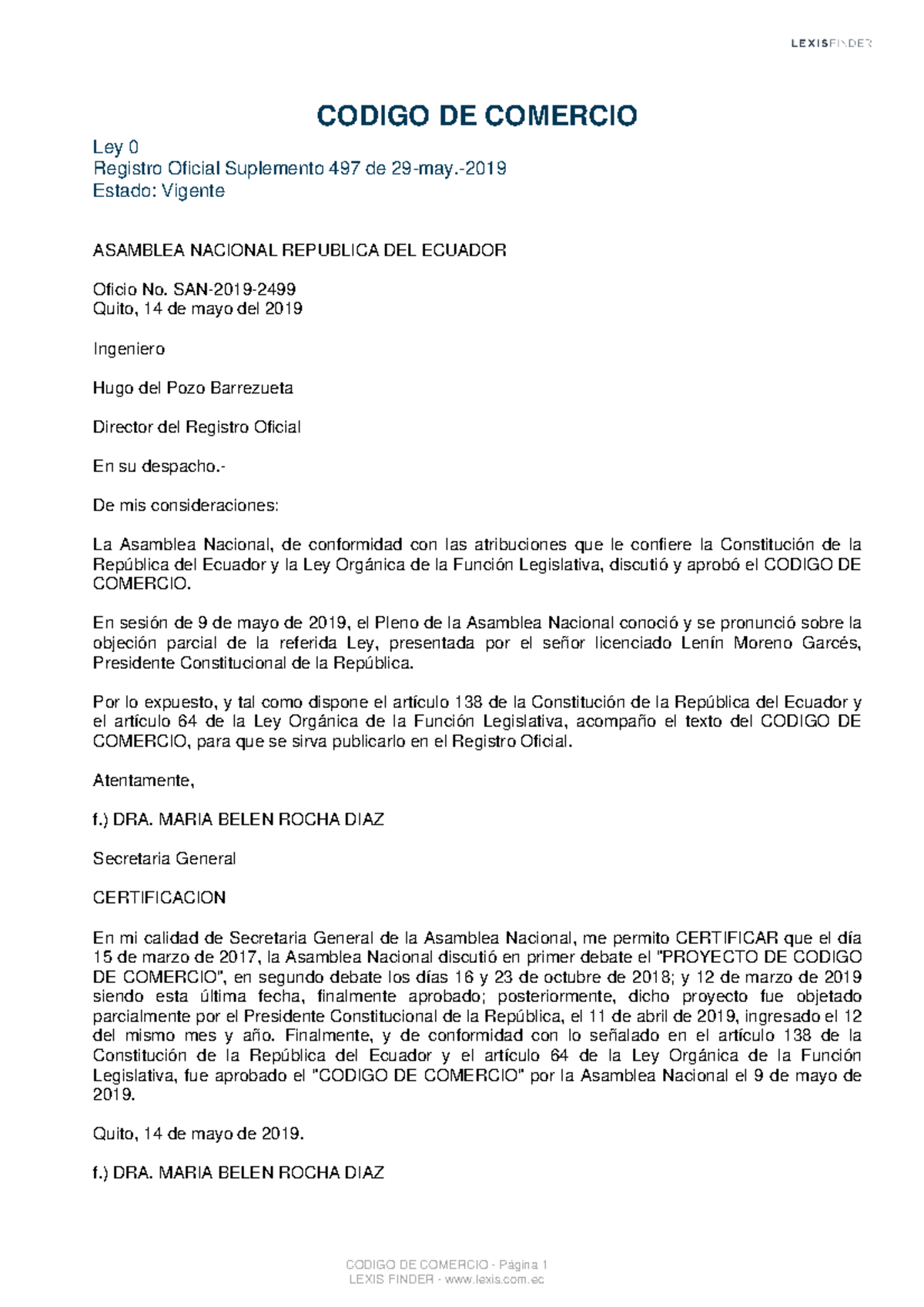 Código de Comercio - CODIGO DE COMERCIO Ley 0 Registro Oficial Suplemento 497 de 29-may.- Estado ...