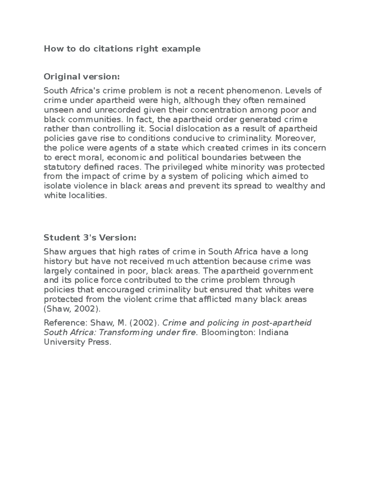 How to do citations right example - How to do citations right example ...