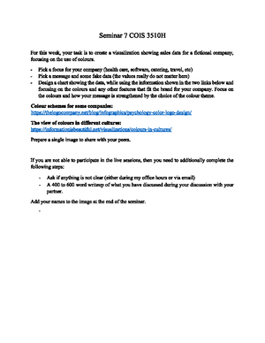 COIS 3820 Assignment 2 - Cois 3820 - Rogers 1 Professor Brian Hircock ...