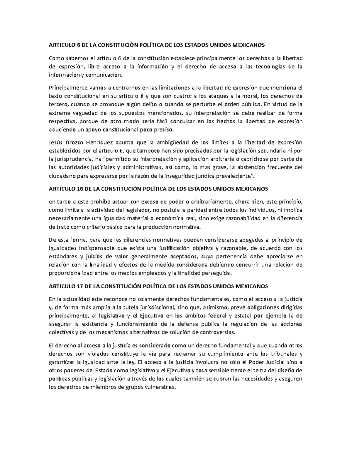 Articulo 6 DE LA Constitución Política DE LOS Estados Unidos Mexicanos ...