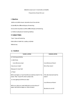 4As Lesson Plan TLE - TLE - 4As Lesson Plan LESSON PLAN IN TLE GRADE 7 ...