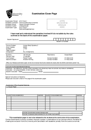 Final exam 2018 - Examination Cover Page Examination Period: Academic ...